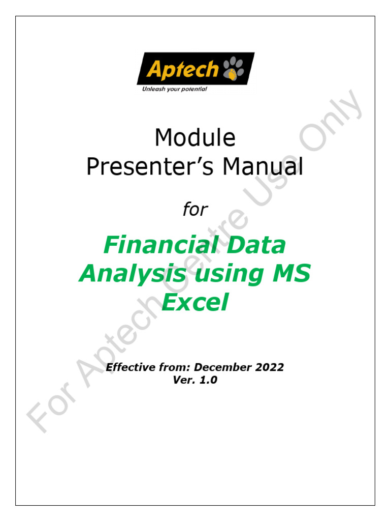 OV-5053 - Mod PM-Financial Data Analysis Using MS Excel - v1.0 | PDF | Microsoft Excel | Chart