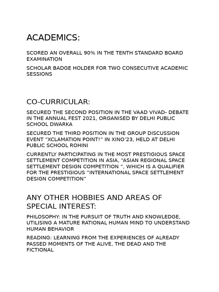 The Student Council Form | PDF