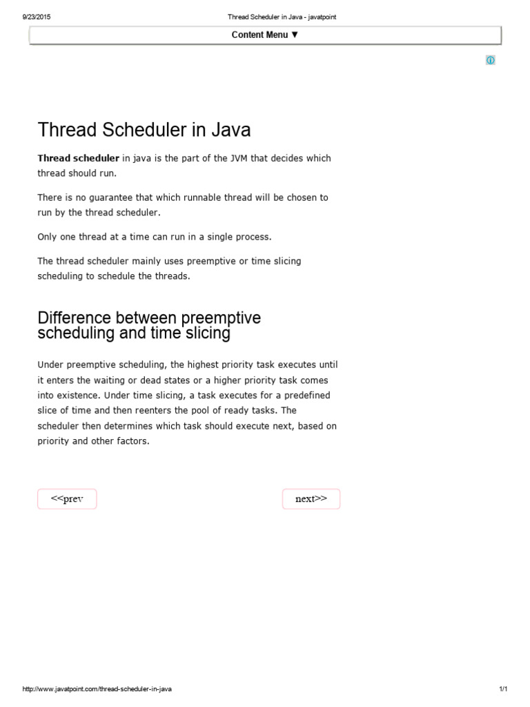 4 Thread Scheduler in Java | PDF