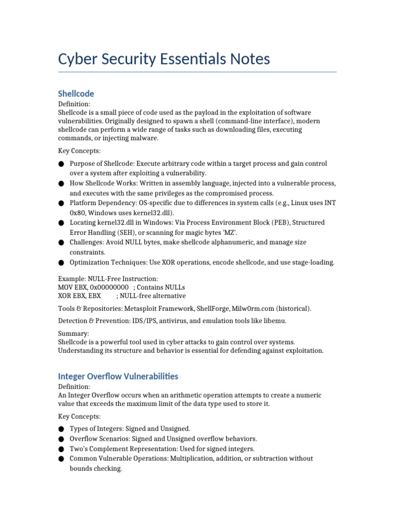 Cyber Security Essentials Notes | PDF | Integer (Computer Science ...