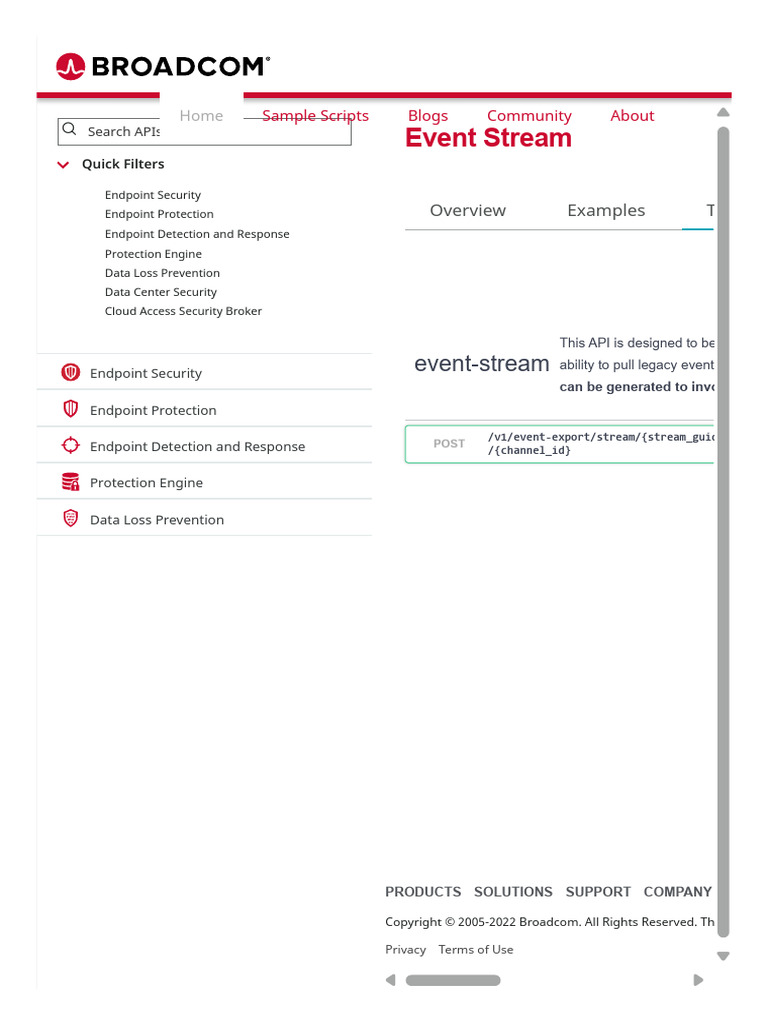 Symantec Endpoint Security (SES) Event Stream API | PDF