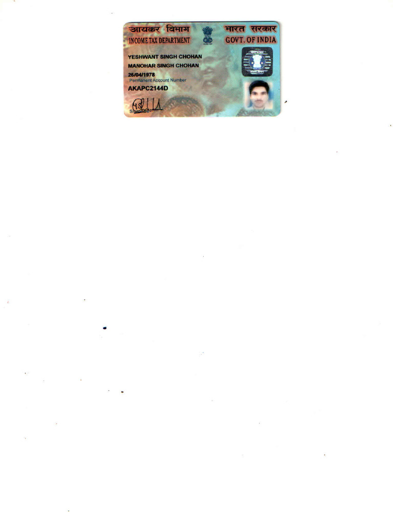 YS Pan Card | PDF