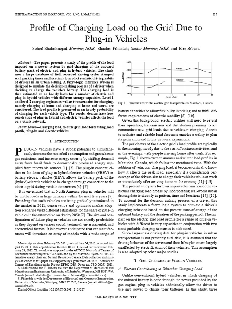 Profile of Charging Load On The Grid Due To | PDF | Plug In Hybrid ...