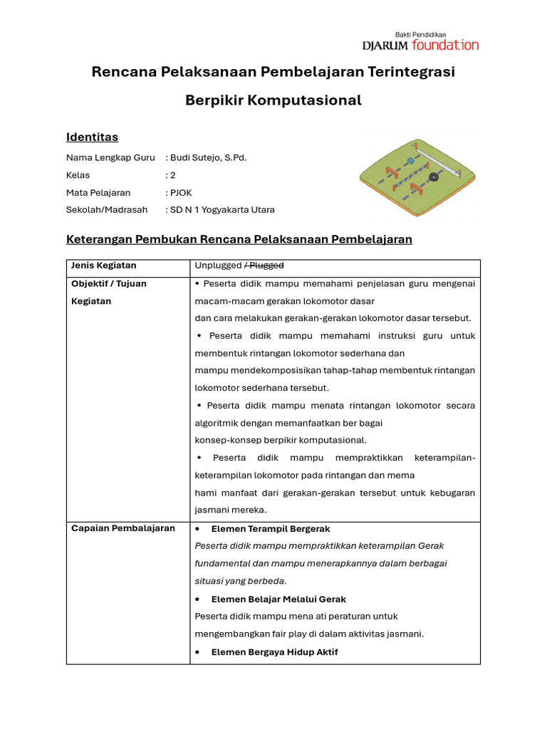 Contoh Rencana Pelaksanaan Pembelajaran Unplugged 1 | PDF