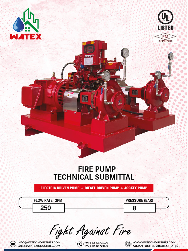 Fire Pump Technical Submittal Document | PDF | Pump | Engines