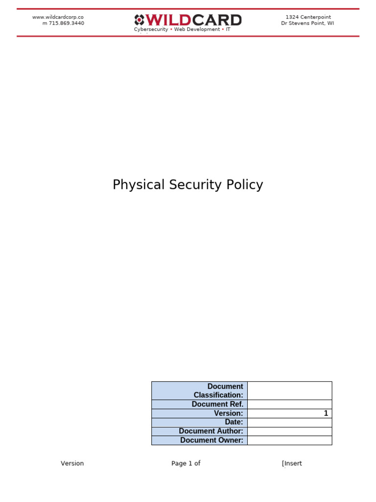 PCI Physical Security Template | PDF | Physical Security | Access Control