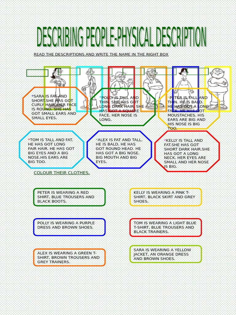 Character Descriptions and Outfits Guide | PDF