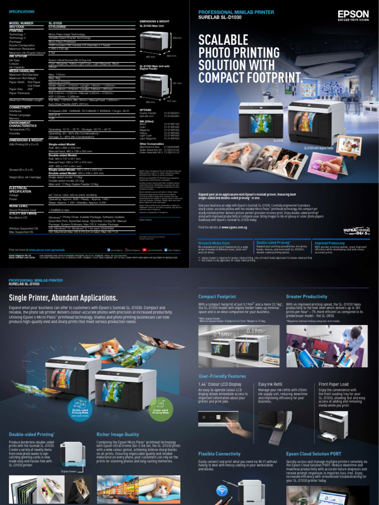 Epson SureLab SL-D1030 Printer Overview | PDF | Printer (Computing ...