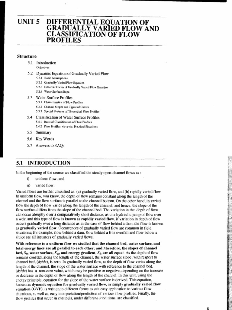 Dynamic Equation of Gradually Varied Flow | PDF | Fluid Dynamics ...