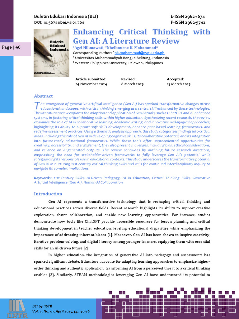AI's Impact on Critical Thinking in UK Education | PDF | Artificial ...