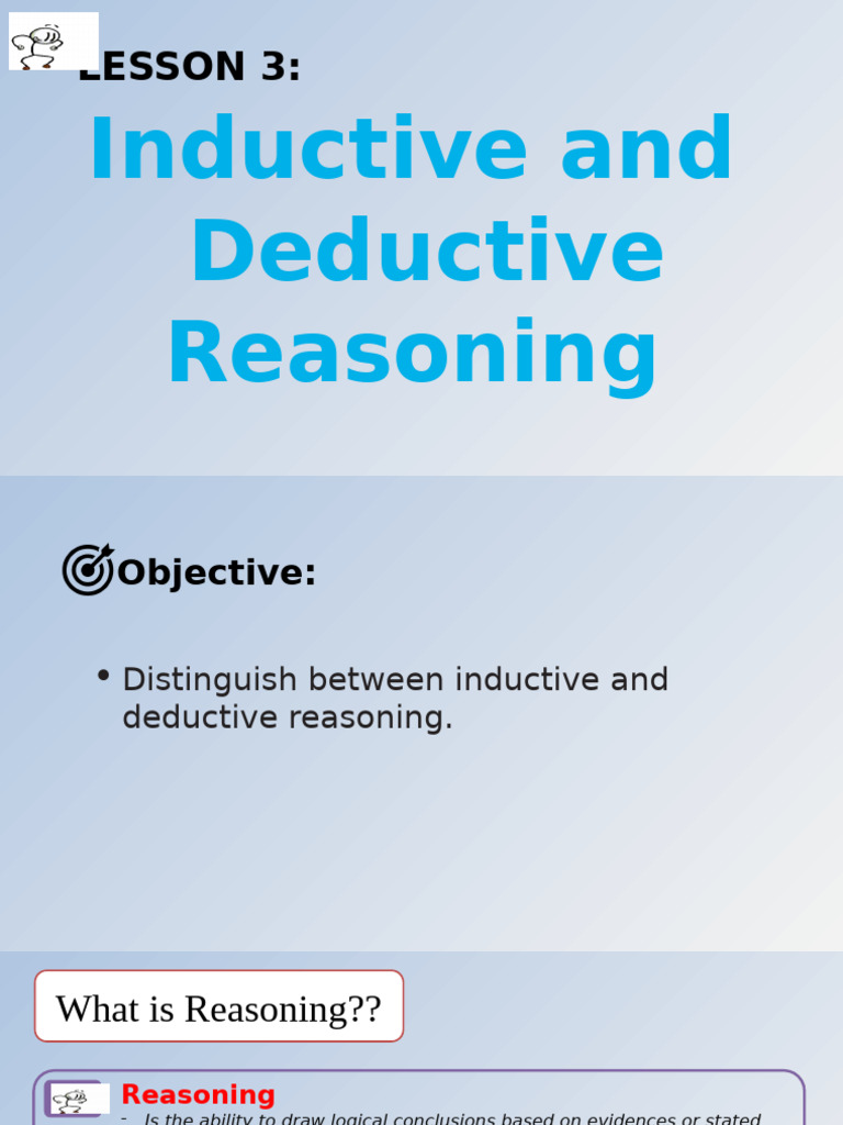 Lesson 3 Logical Reasoning | PDF | Inductive Reasoning | Deductive Reasoning