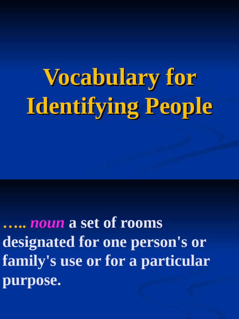 Vocab - Identifying People | PDF