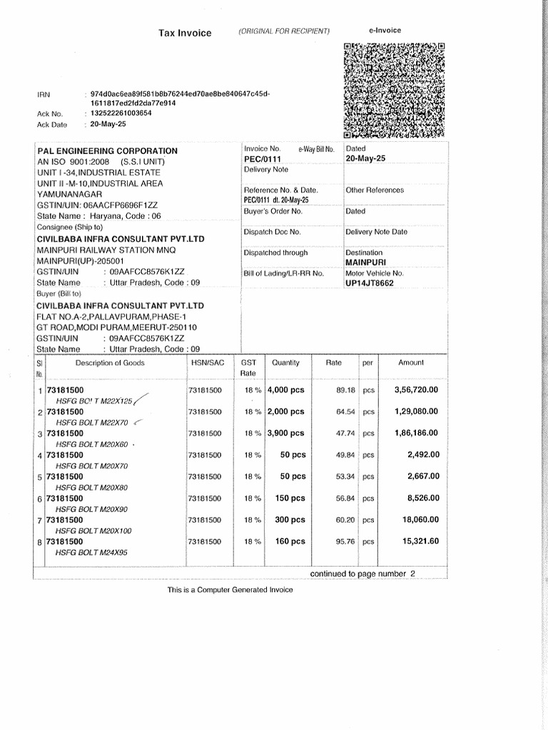Mainpuri Fastners Documents | PDF