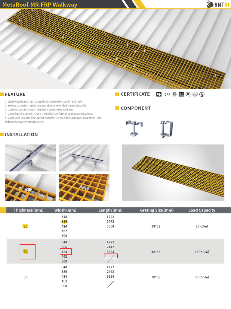 Antai Solar Walkway Datasheet Rev | PDF