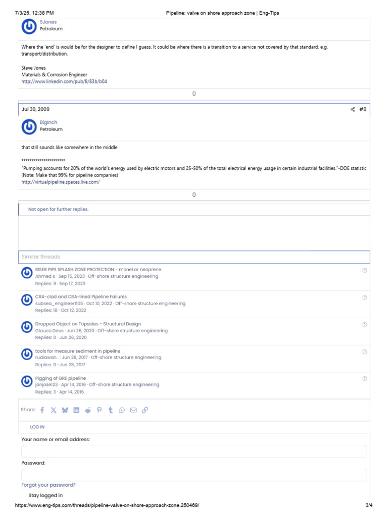 Pipeline - Valve On Shore Approach Zone - Eng-TipsPart-2 | PDF