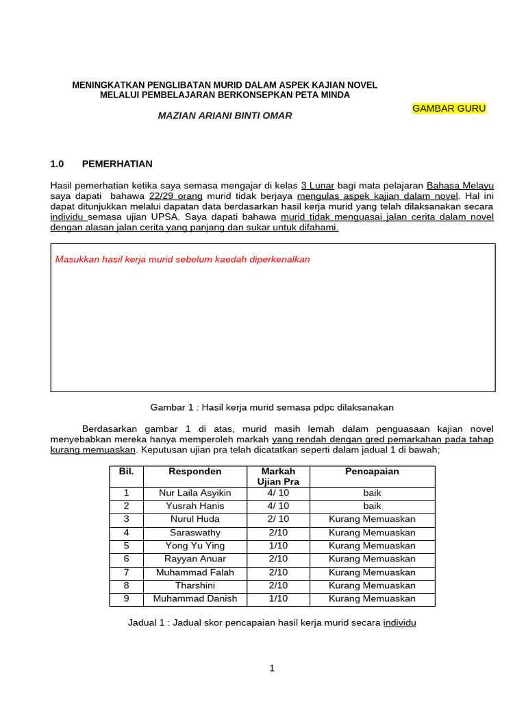 Kajian Tindakan Mazian 2025. | PDF