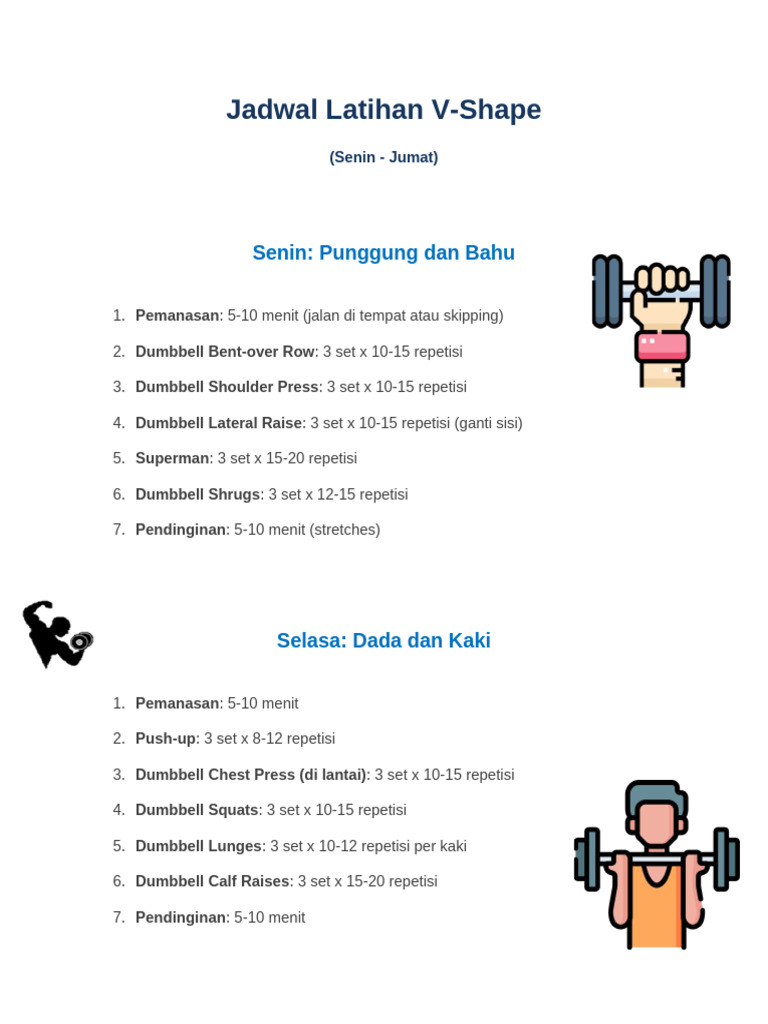 Jadwal Latihan V-Shape 5 Hari | PDF