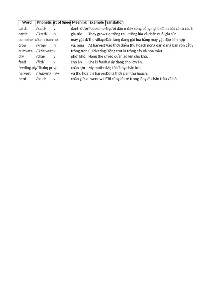 Getting Started Vocab | PDF