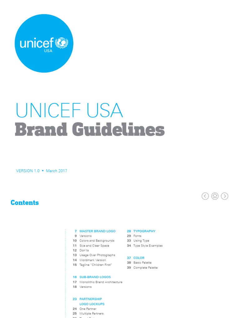 UNICEF USA Brand Guidelines 2017 | PDF | Logos | Typefaces