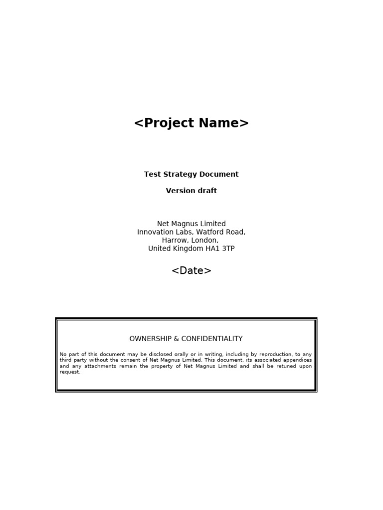 NM - Test Strategy Template | PDF