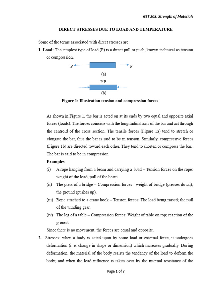 Direct Stress Formula and Applications | PDF | Stress (Mechanics ...