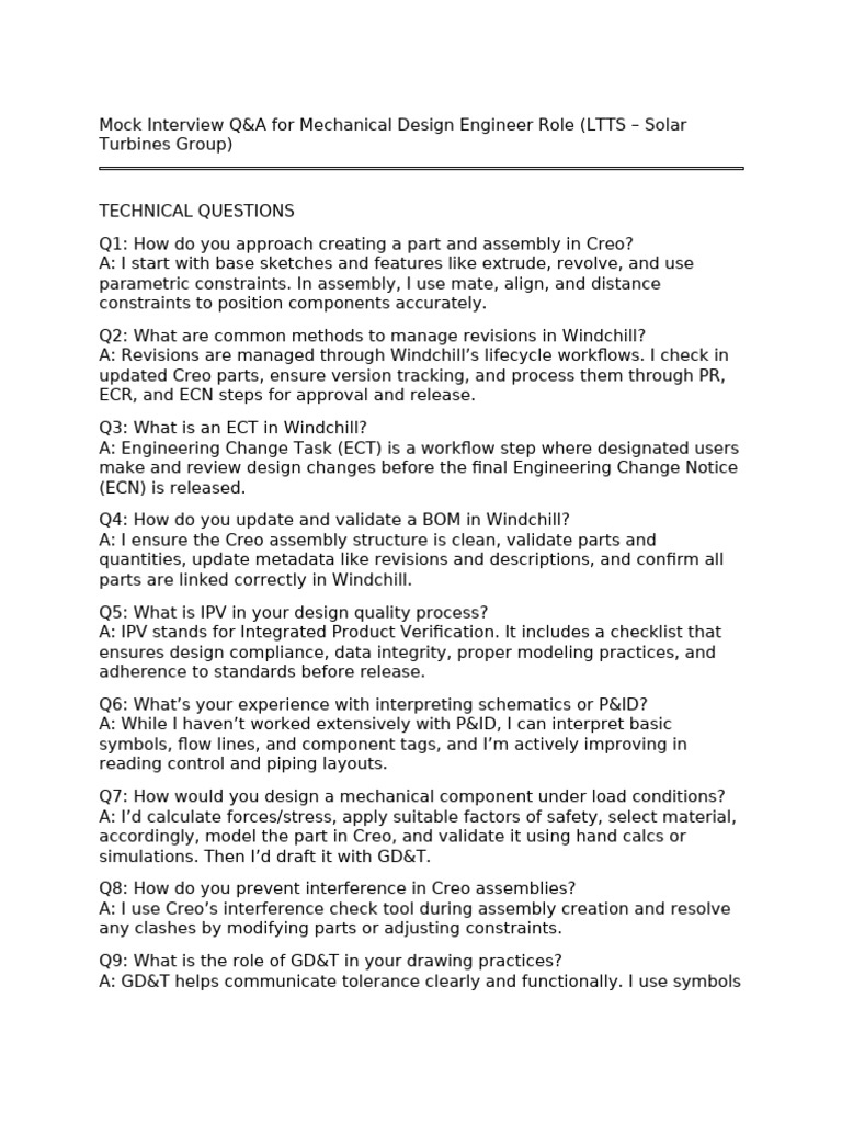 Ltts Design Engineer Interview Prep | PDF