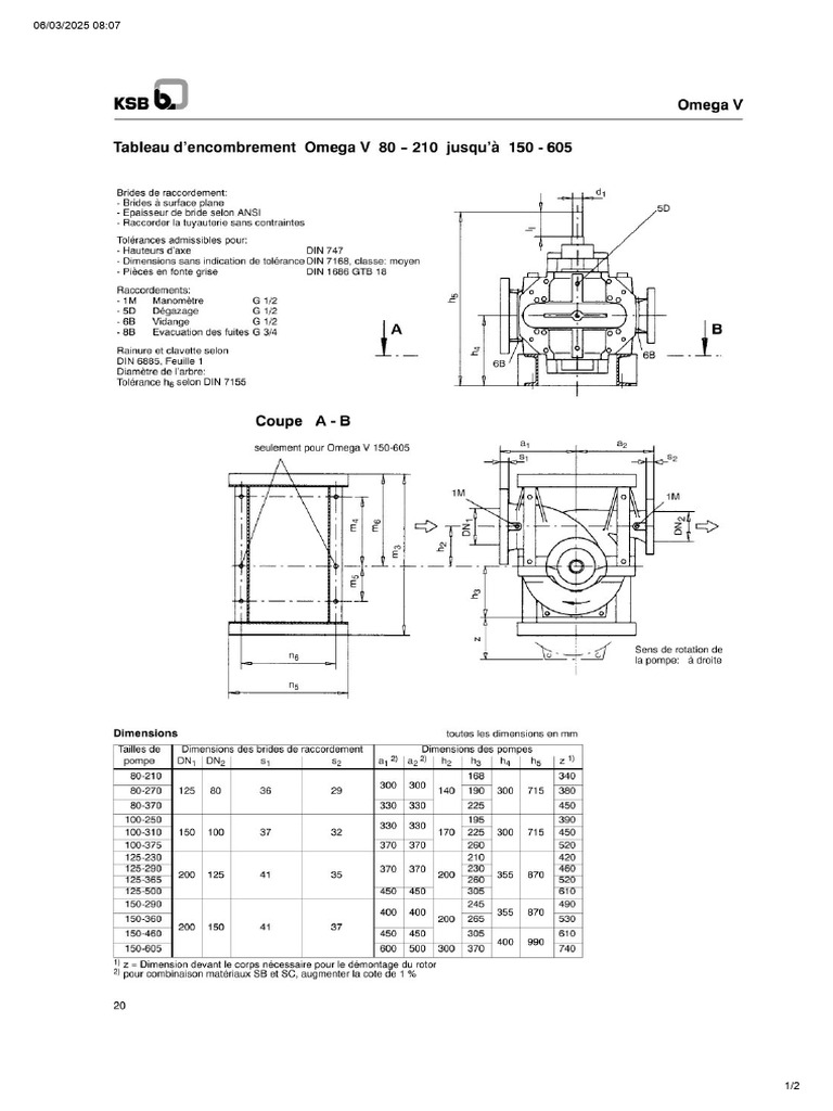 Pompe Plant de Joint KSB Omega 20-21 | PDF