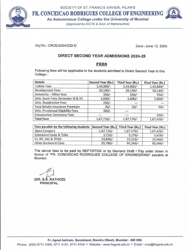 Fee Notice Dse | PDF