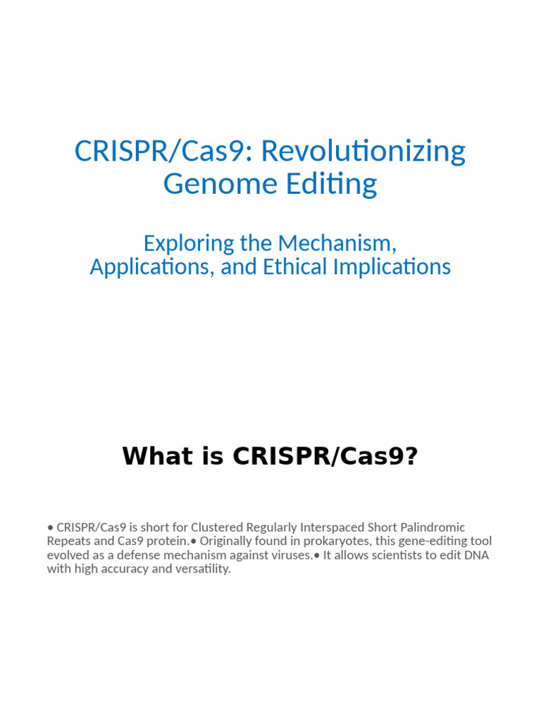 CRISPR Cas9 Presentation | PDF