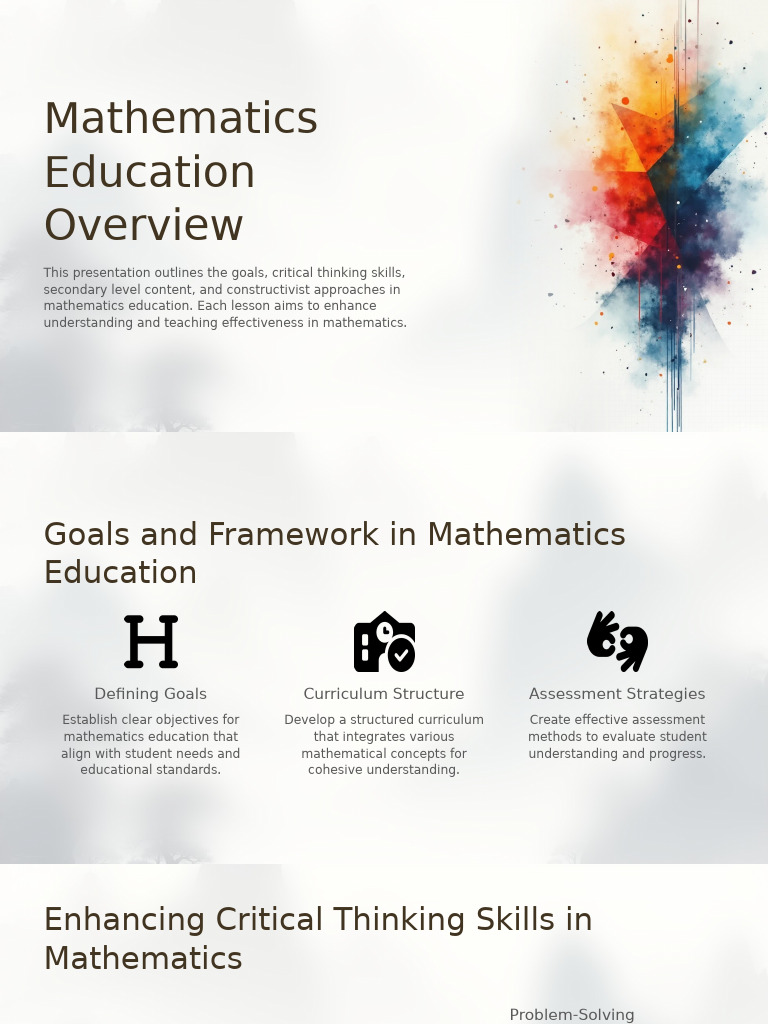 Mathematics Education Overview | PDF | Constructivism (Philosophy Of ...
