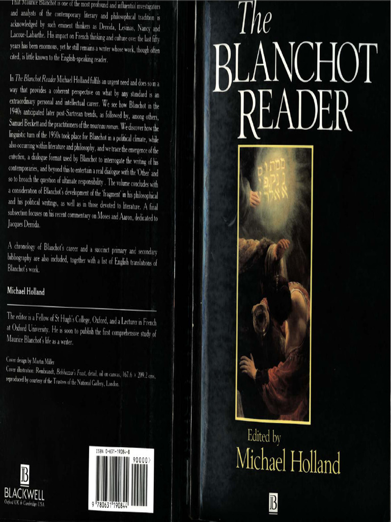 Pub The Blanchot Reader Blackwell Readers | PDF
