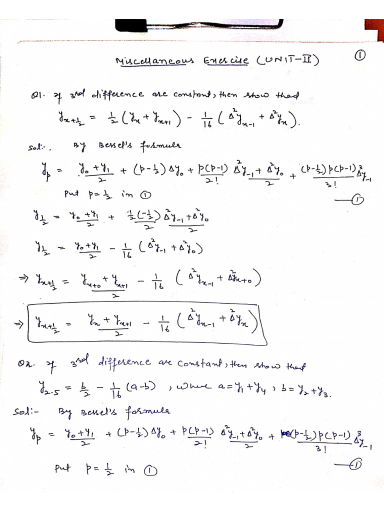 Miscellaneous Exercise (Unit-2) | PDF
