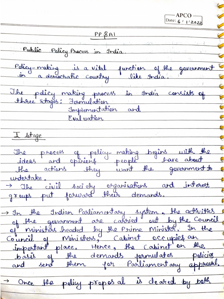 Public Policy Making Process in India | PDF