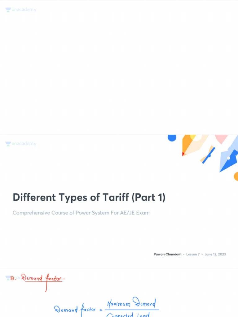 Different Types of Tariff Part 1 With Anno | PDF