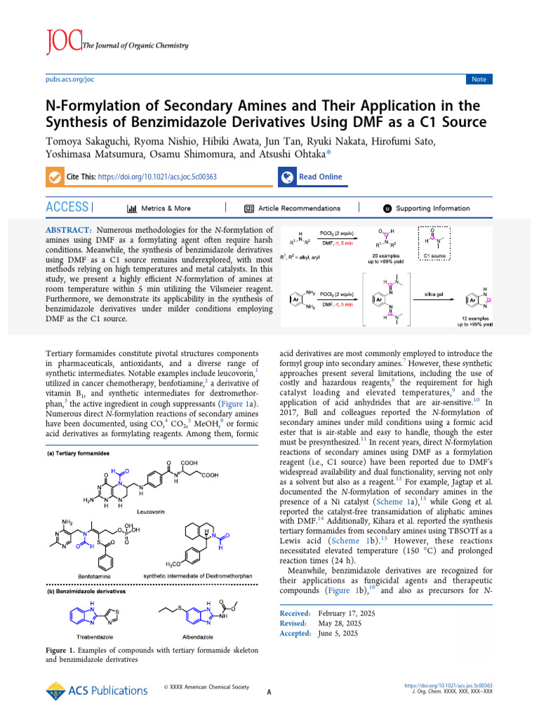 Efficient N-Formylation of Amines Using DMF | PDF | Amine | Chemical ...