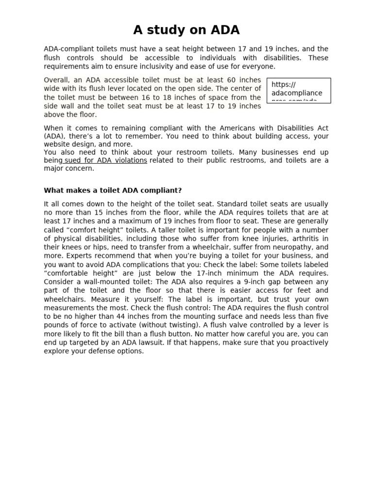 A Study On (ADA) 31-01-24 | PDF | Americans With Disabilities Act Of ...