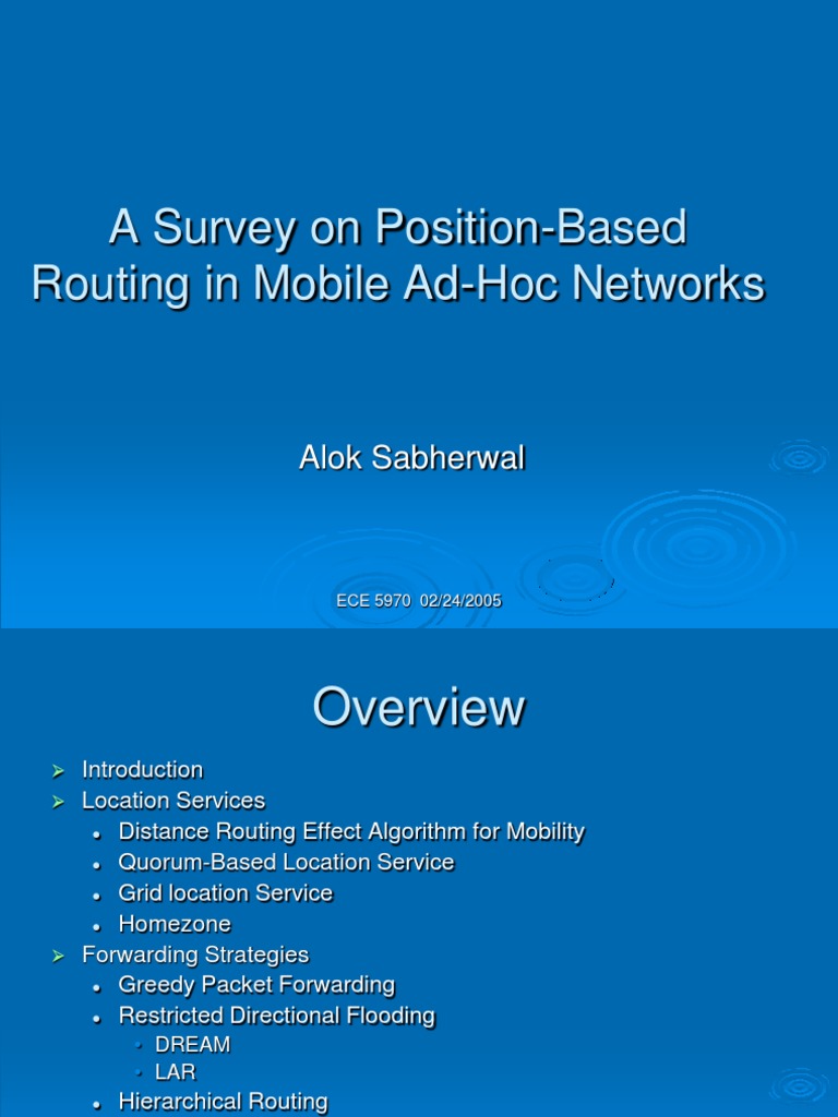 Position Routing MANET | PDF | Routing | Wireless Ad Hoc Network