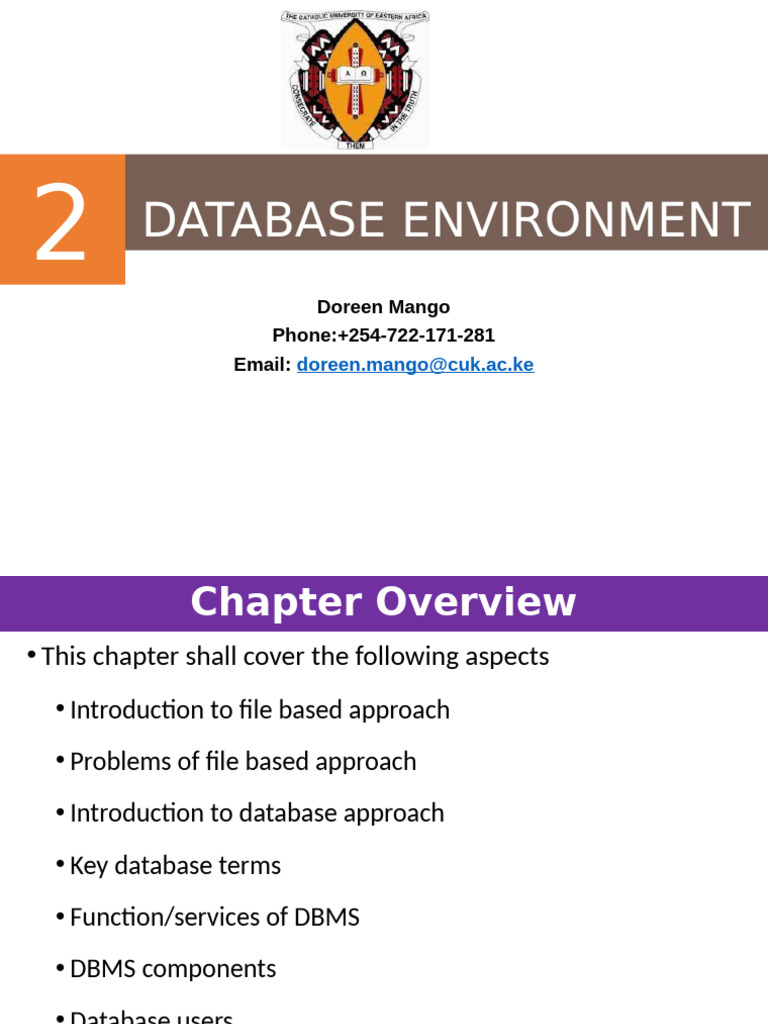 Chapter 2 Database Environmment 1 | PDF | Databases | Data Model