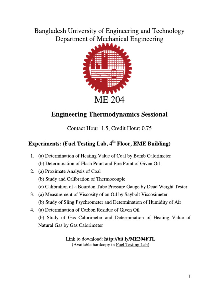 ME 204 Lab Sheet | PDF