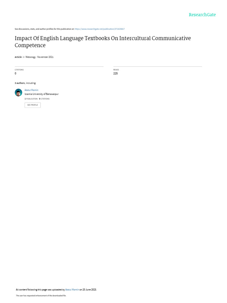 English Textbooks & Intercultural Competence | PDF | English As A ...