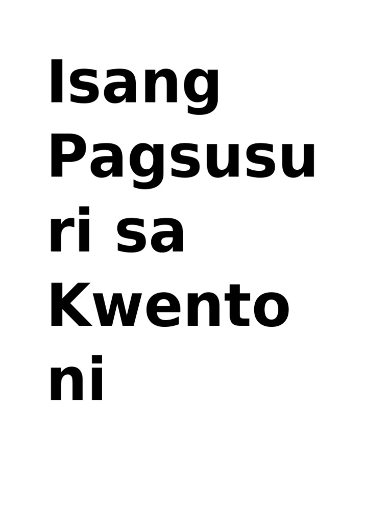 Isang Pagsusuri Sa Kwento Ni Narcissus1 | PDF