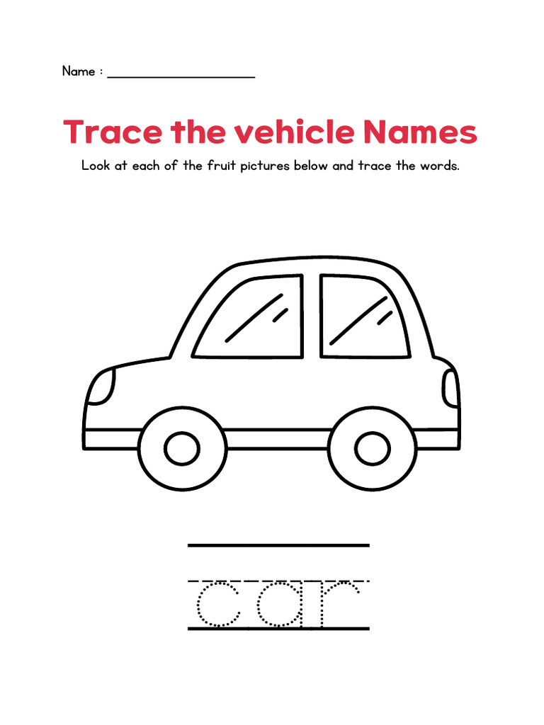 Vehicle Identification Worksheet | PDF | Vehicles | Transport