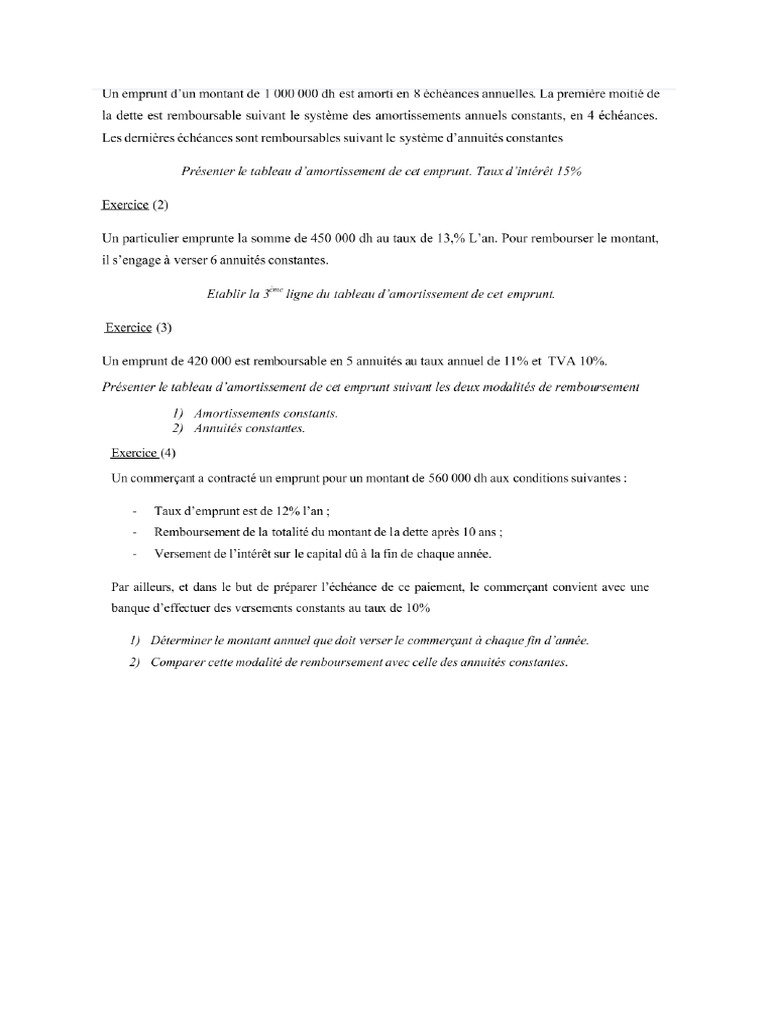 Exercice Emprunt Indivis | PDF