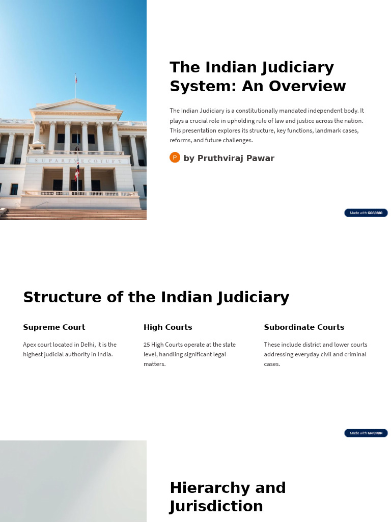 The Indian Judiciary System An Overview | PDF | Supreme Courts ...