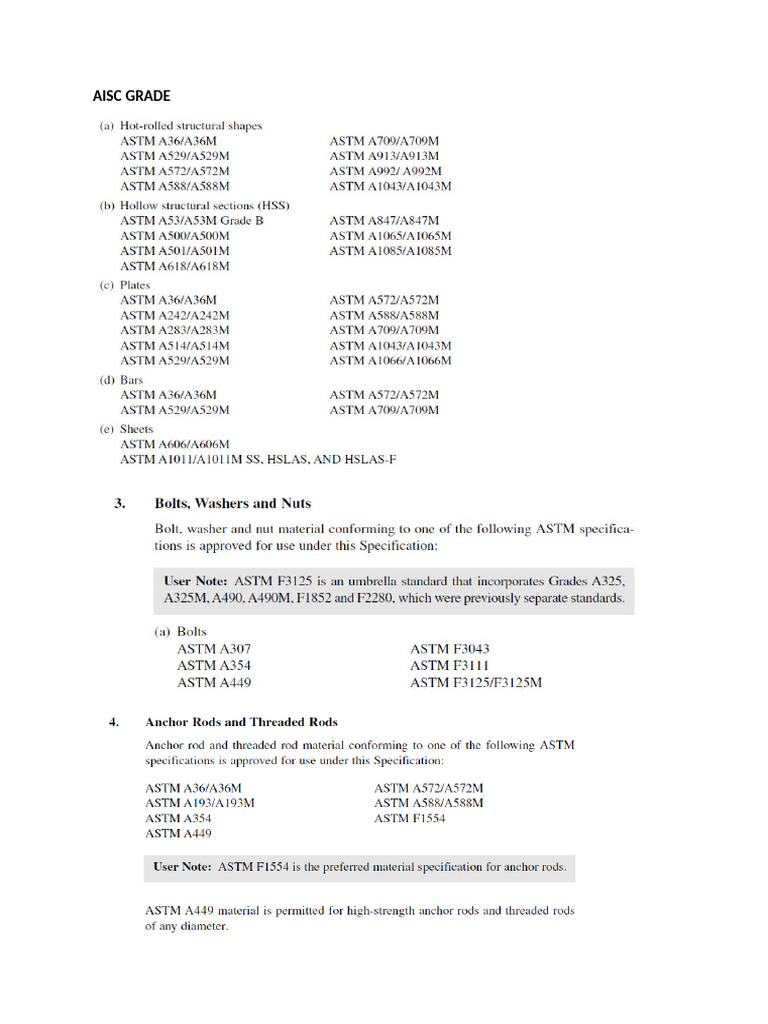 Aisc Grade | PDF