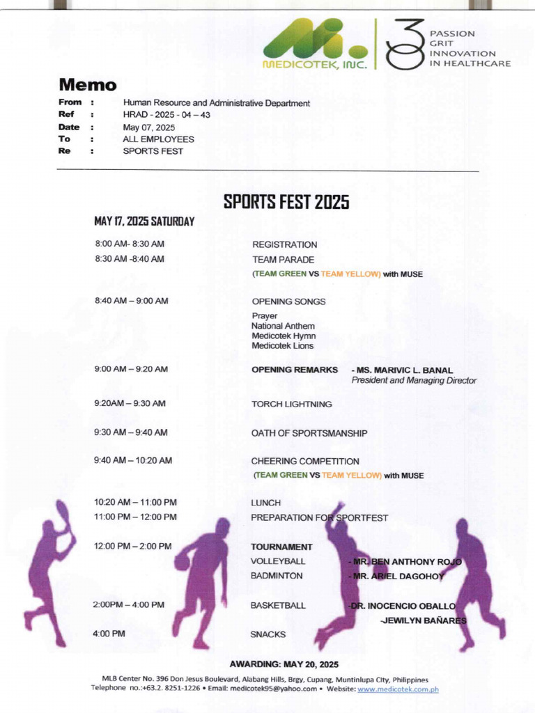Hrad 2025-4-43 Sports Fest Program | PDF