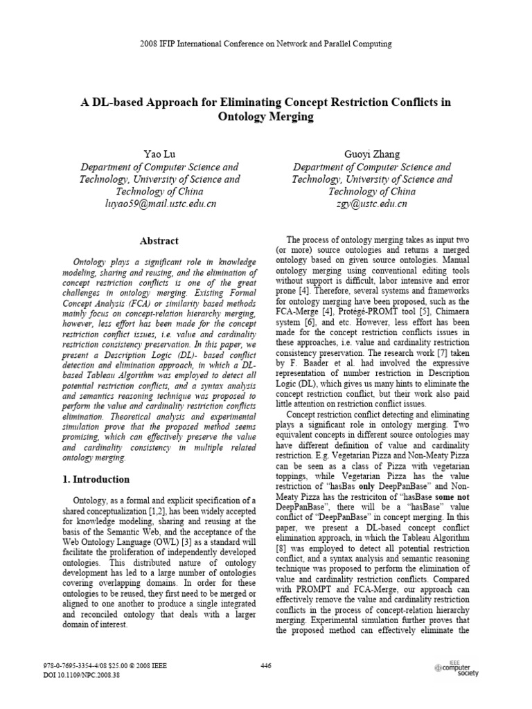 A DL-Based Approach For Eliminating Concept Restriction Conflicts in Ontology Merging | PDF ...