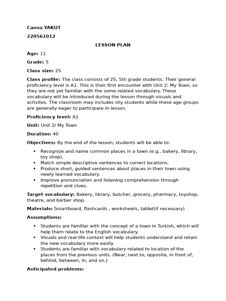 5th Grade Vocabulary Lesson Plan | PDF | Vocabulary | Lesson Plan