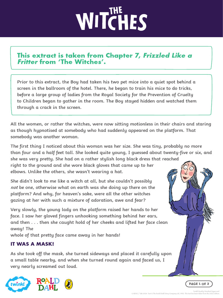 The Witches Reading Comprehension (Ages 9 11) Ver 2 | PDF