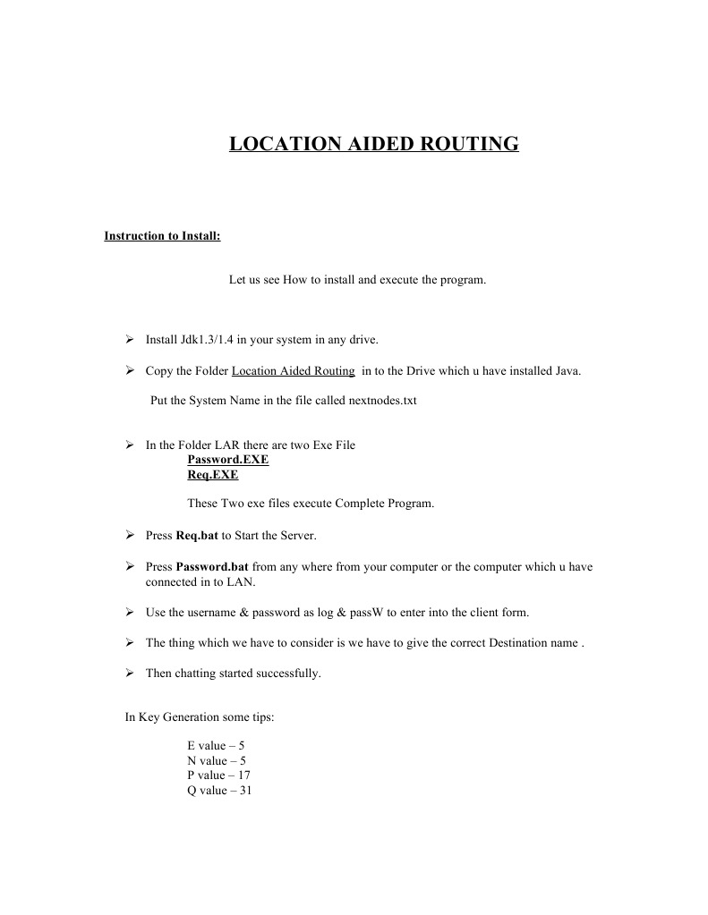 Location Aided Routing Installation Guide | PDF